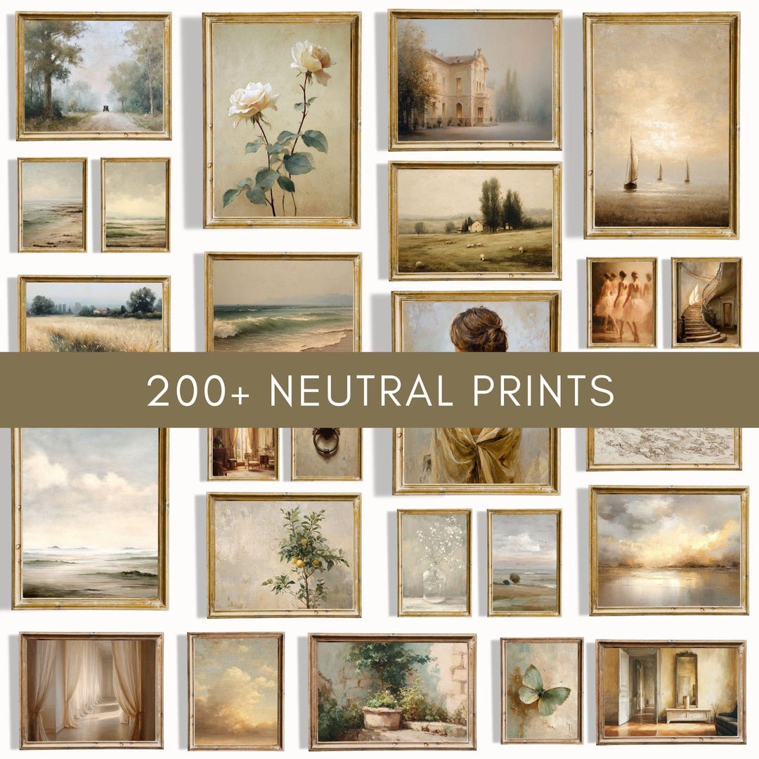 200+ Neutral Gallery Wall Art Bundle: French Country Prints Set ...