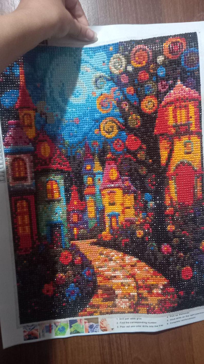Diamond Painting Artwork – Handmade Beaded Mosaic Wall Art – Sparkling ...