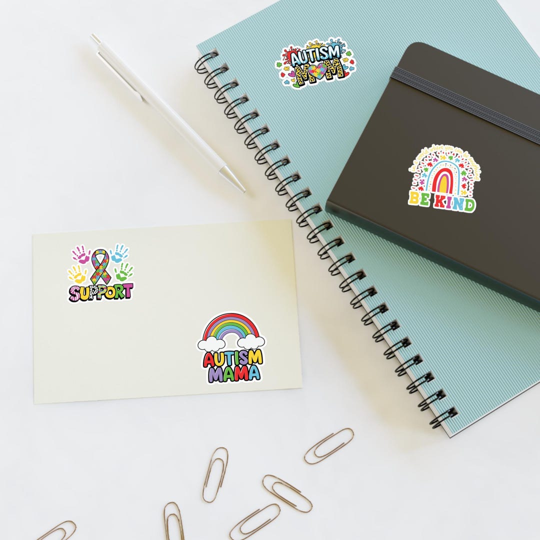 Autism Awareness Sticker Sheets, Rainbow Designs, Kindness - Etsy