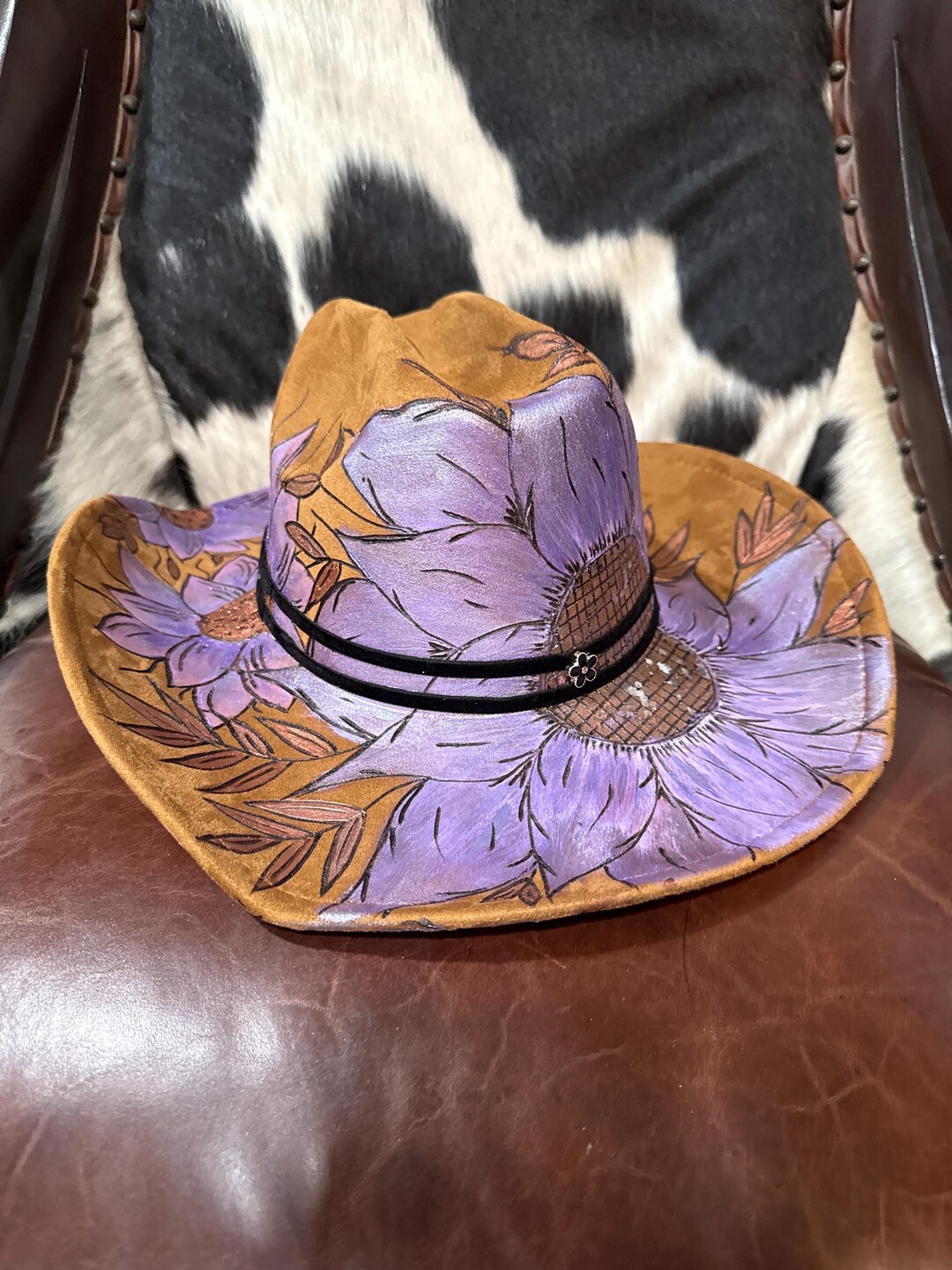 Purple Sunflowers- Cowgirl - Cowboy Western Hat - Etsy