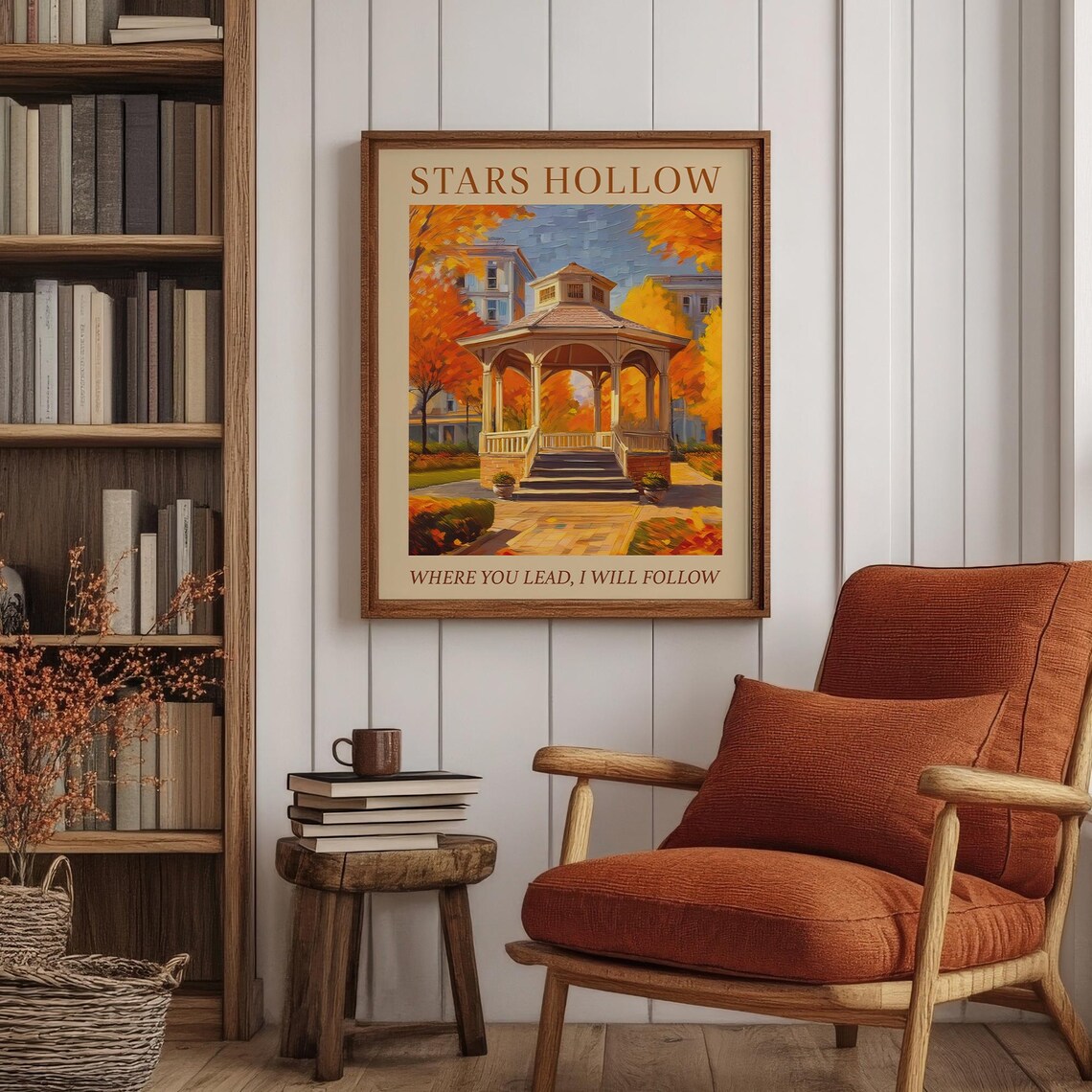 Gilmore Girls Stars Hollow Gazebo Wall Art: Autumn Oil Painting Print ...