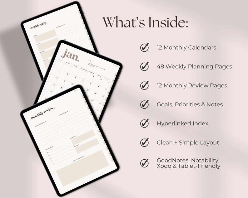 2026 Digital Planner | Soft Flow Edition | Minimal Hyperlinked Calendar ...