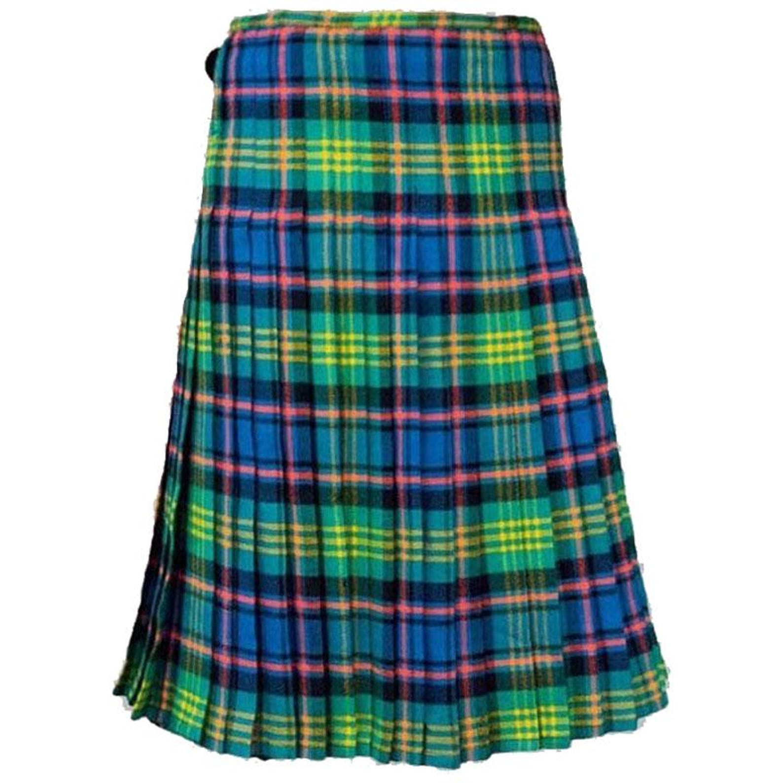 Scottish Handmade Watson Tartan Kilt - Acrylic Wool, Leather Straps ...