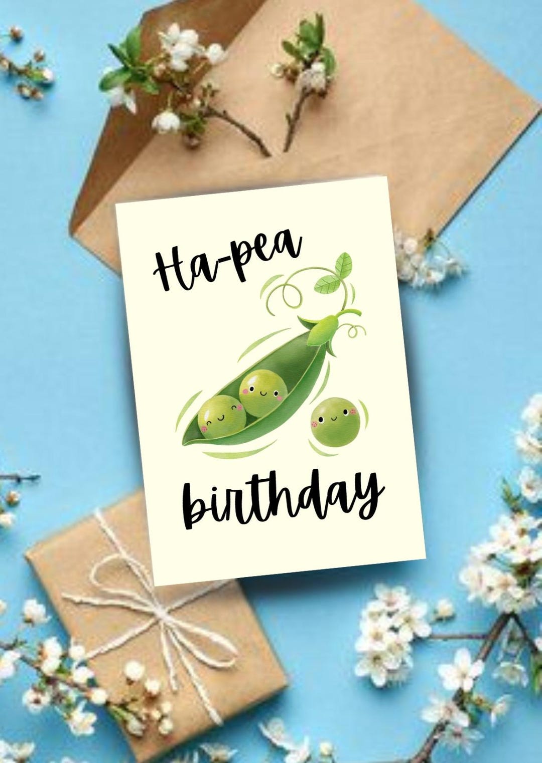 Pun Birthday Card, Watercolor Peas in a Pod, Funny Card (digital ...