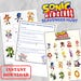 Sonic Scavenger Hunt Printable Game .stand-up Characters, Fun Party ...