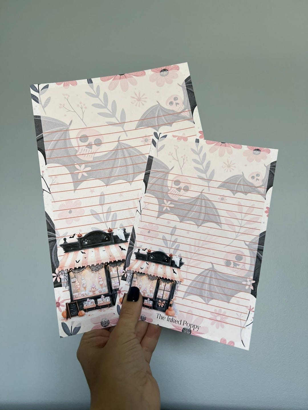 Halloween Stationery Set: Bat Candy Shop Writing Papers, Pen Pal Kit - Etsy