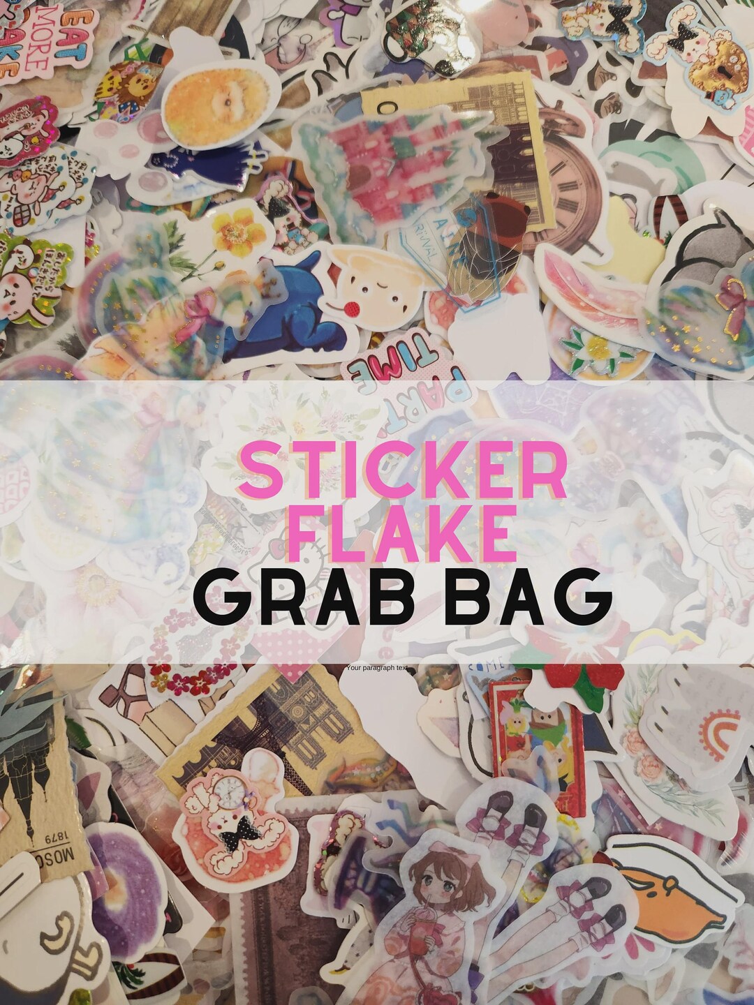 Mystery Sticker Flakes Grab Bag: Scrapbook, Journal, Penpal Stickers - Etsy