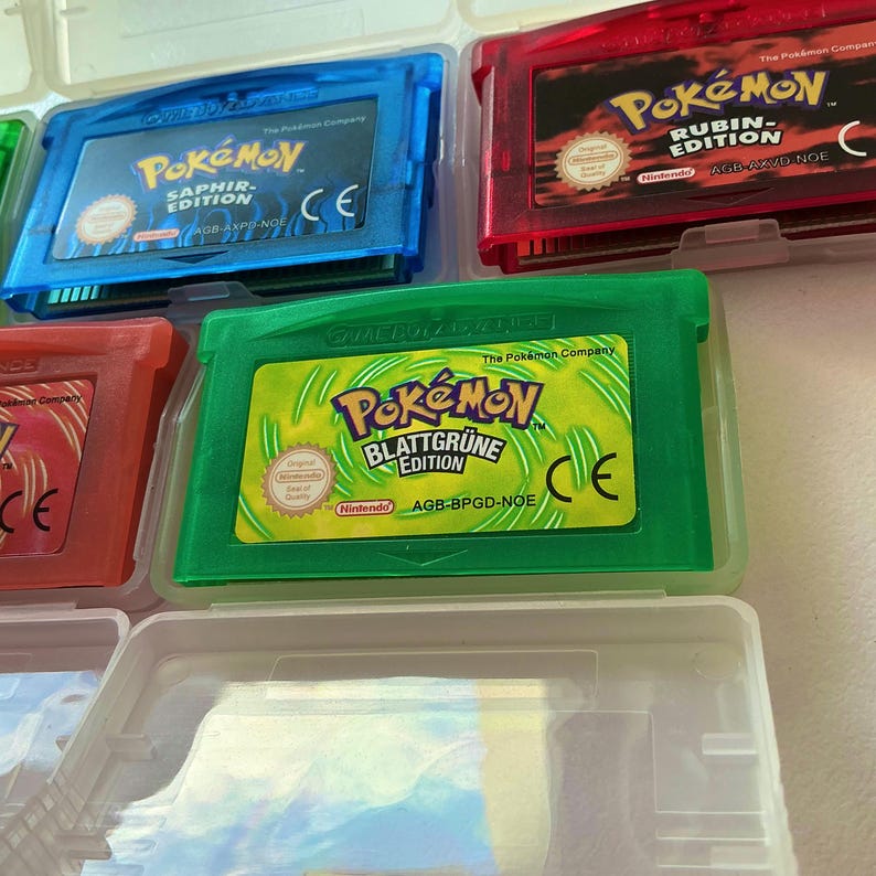 German Pokémon Set Gameboy Advance Sapphire Ruby Fire Red Emerald and ...