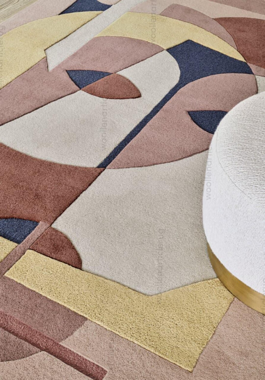 Luxury Hand Tufted Wool Abstract Face Art Rug Modern Geometric Portrait ...