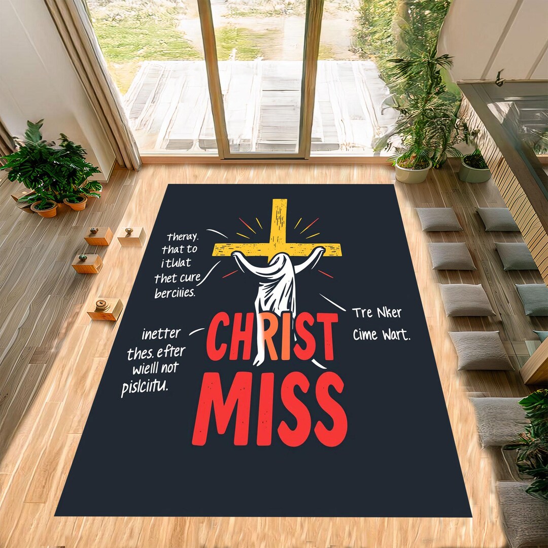 Christ Miss Design Carpet, Christian Art Print Mat, Spiritual Home ...