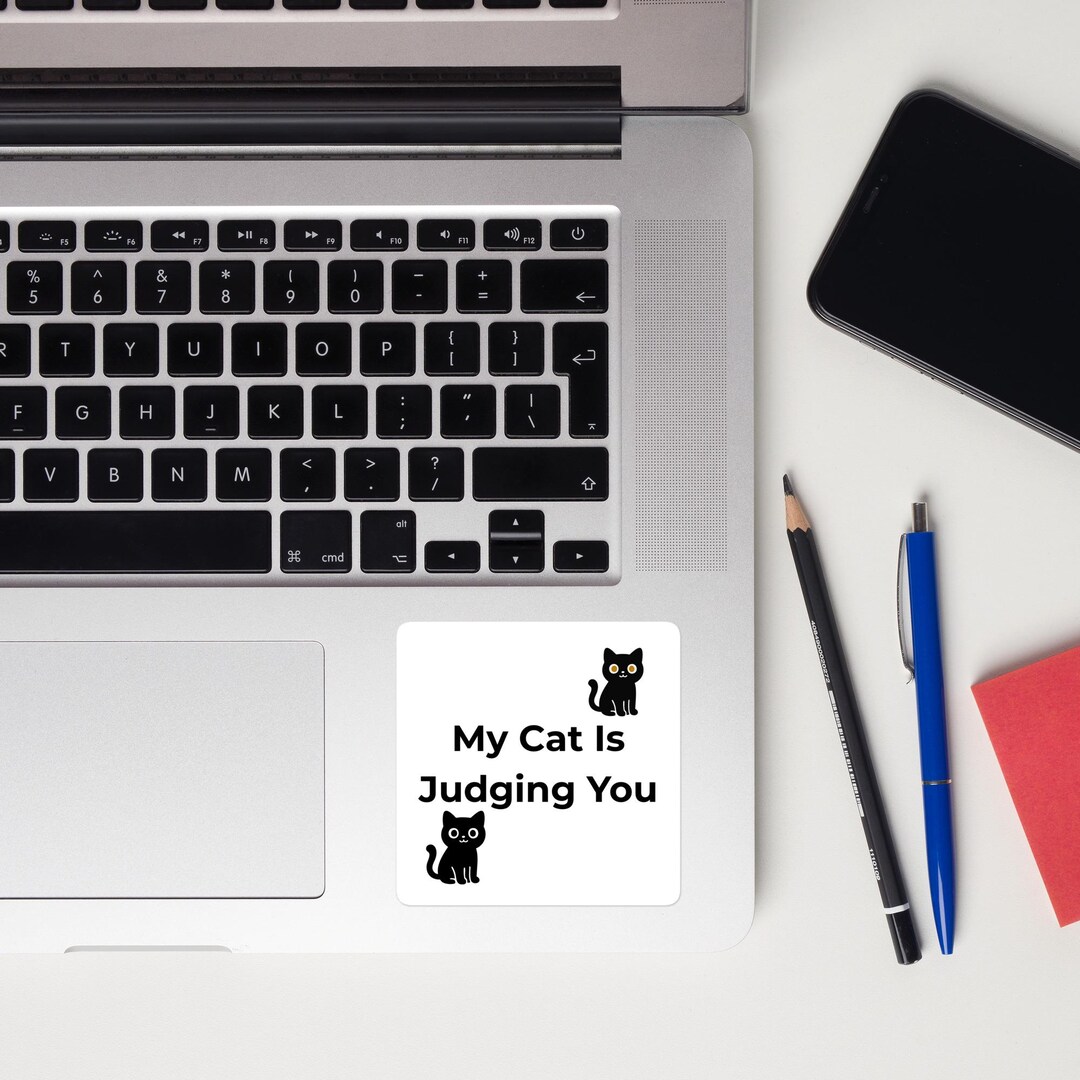 My Cat is Judging You Sticker | 3x3 Vinyl Decal | Durable Bubble-free ...