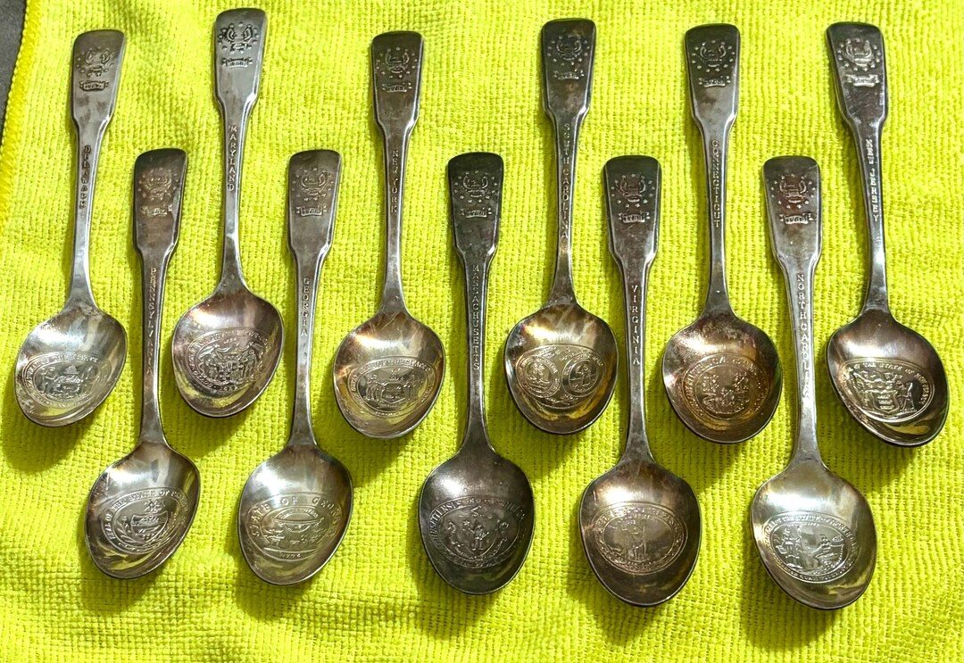 Vintage International Silver Co 13 Colonies Bicentennial Silver Plated ...