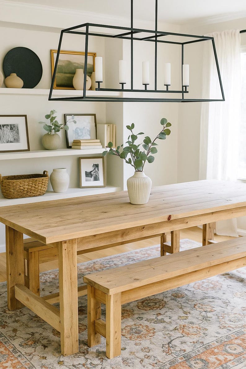 Beginner Farm Table & Bench PDF Plans Collection – Easy 2-tool DIY ...