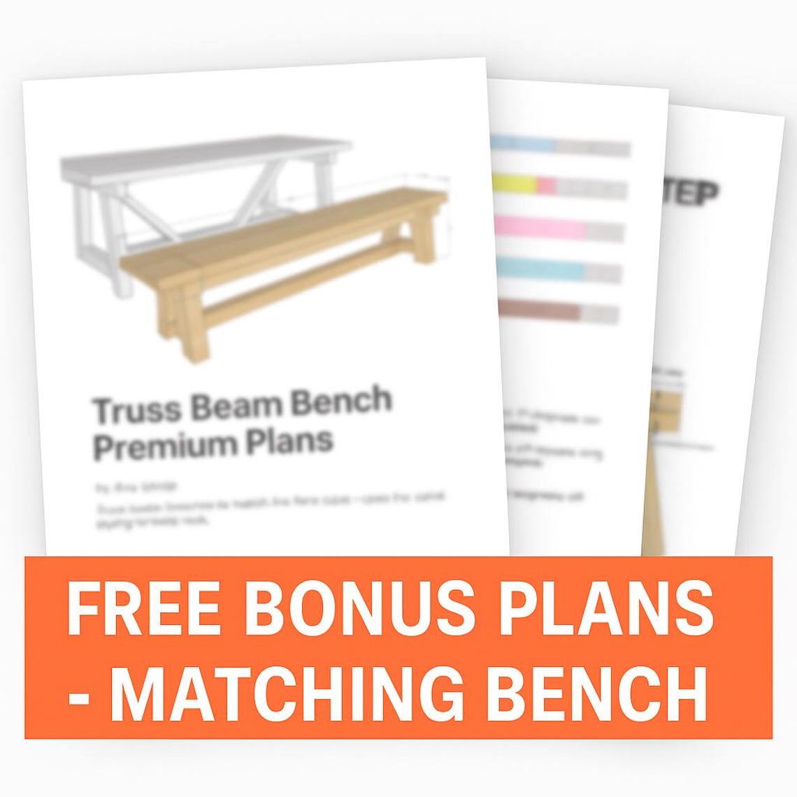 4x4 Truss Beam Farmhouse Table PDF Plans With Bench (digital Download ...