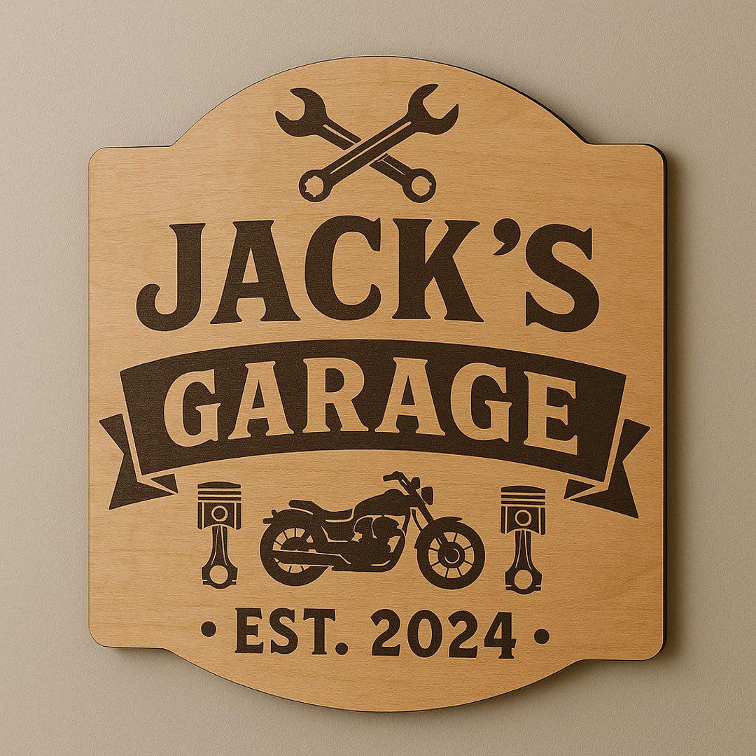 Dad’s Custom Garage Sign – Personalized Wooden Wall Decor for Workshop ...
