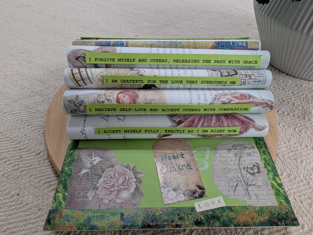 Chakra Themed Daily Affirmations With Handmade, Bookfold Display - Etsy