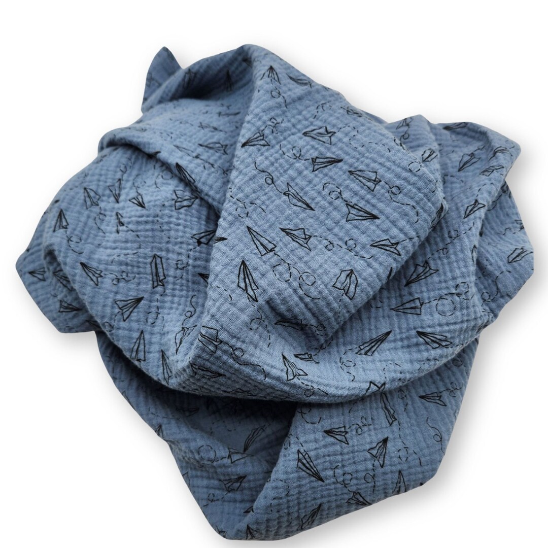 Double Cotton Gauze Muslin Swaddle Baby Boy Blanket Paper Airplanes ...