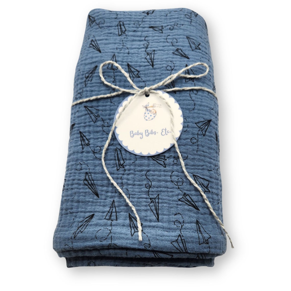 Double Cotton Gauze Muslin Swaddle Baby Boy Blanket Paper Airplanes ...