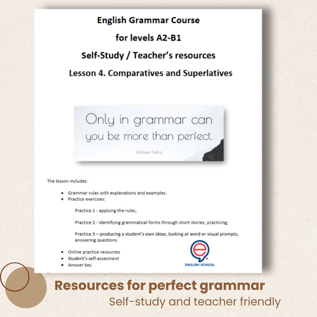Degrees of Adjectives – Comparatives and Superlatives – ESL Grammar ...