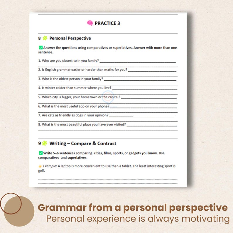 Degrees of Adjectives – Comparatives and Superlatives – ESL Grammar ...