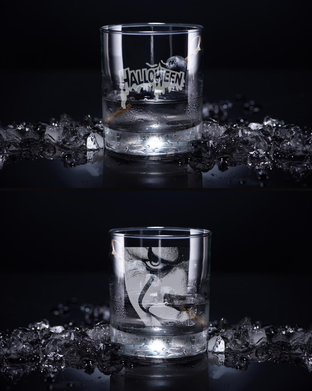HORROR MOVIE DESIGN - Rock Glass - Whiskey Glass - Old Fashioned Glass ...