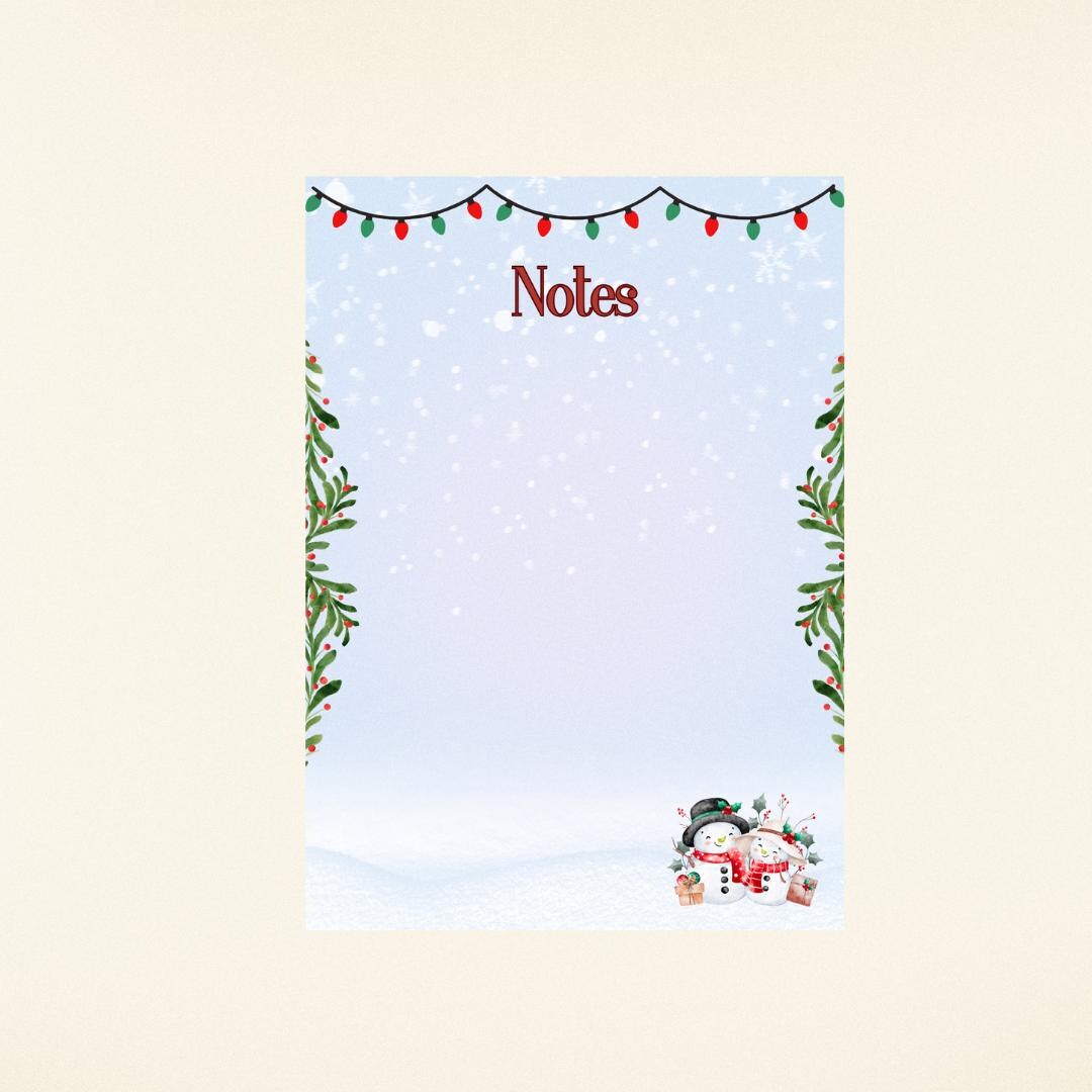 Snowman Couple Christmas Notepad, Holiday Writing Pad - Etsy