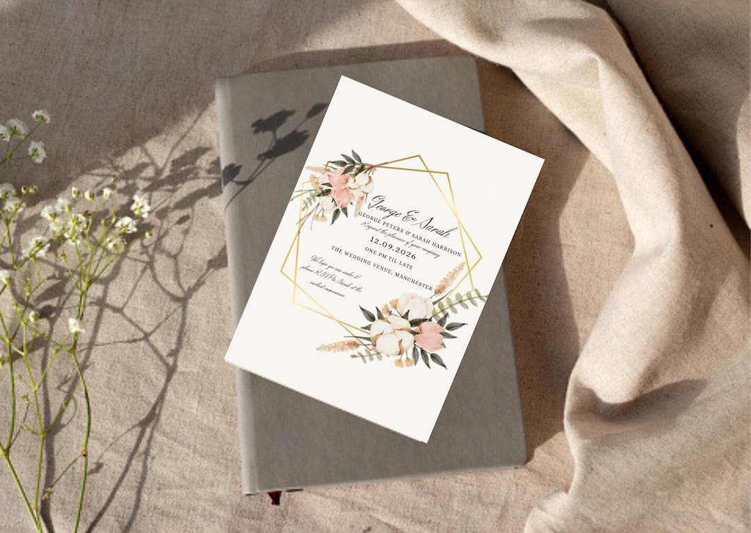Digital Wedding Invite Template. Link Can Be Sent to Edit Personal ...
