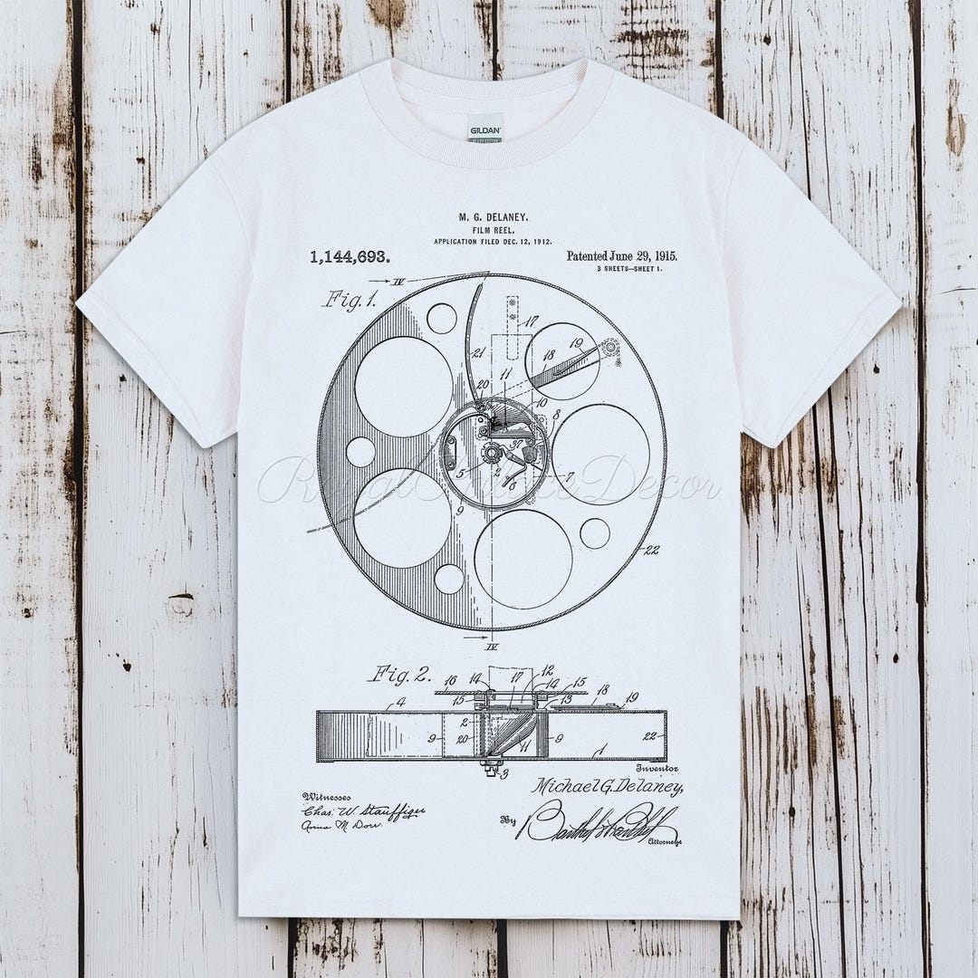 Vintage Patent Film Reel T-shirt Camera Photography Accessory ...