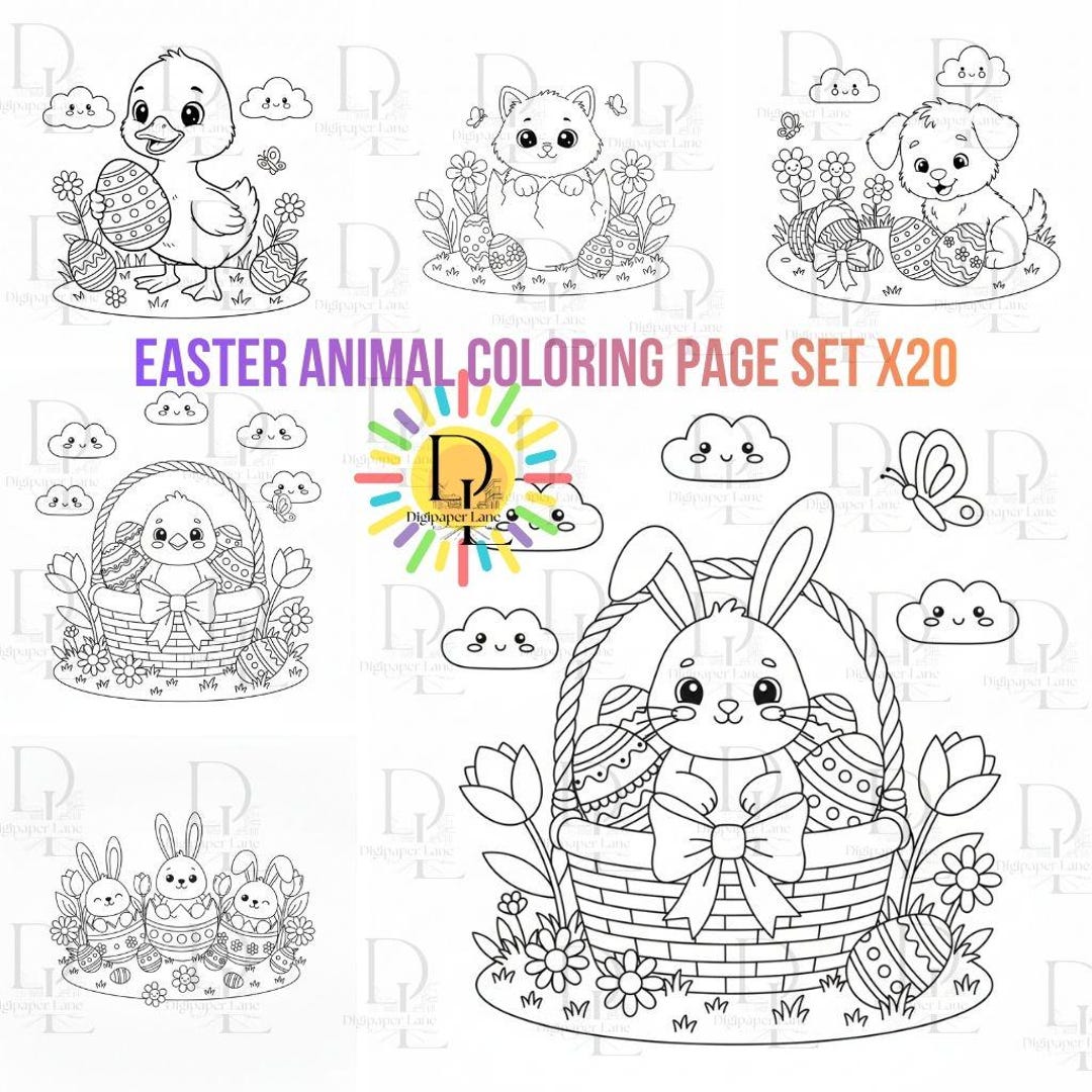 20 Easter Animal Coloring Pages for Kids | Printable Spring Activity ...
