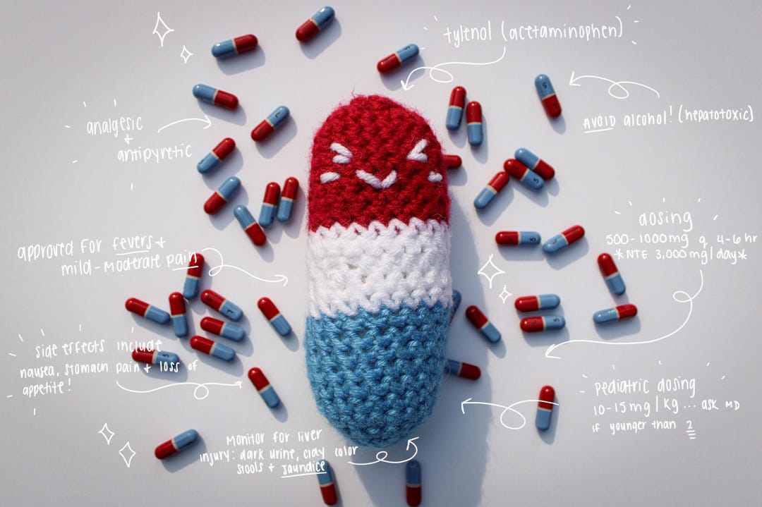Crochet Pill Plushie | Custom Study Aid, Pharmacy, Med Student, Nursing ...