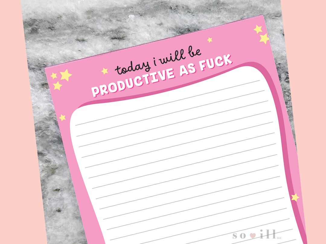 Productive as Fuck 4 X 6 Notepad | 50 Sheets - Etsy