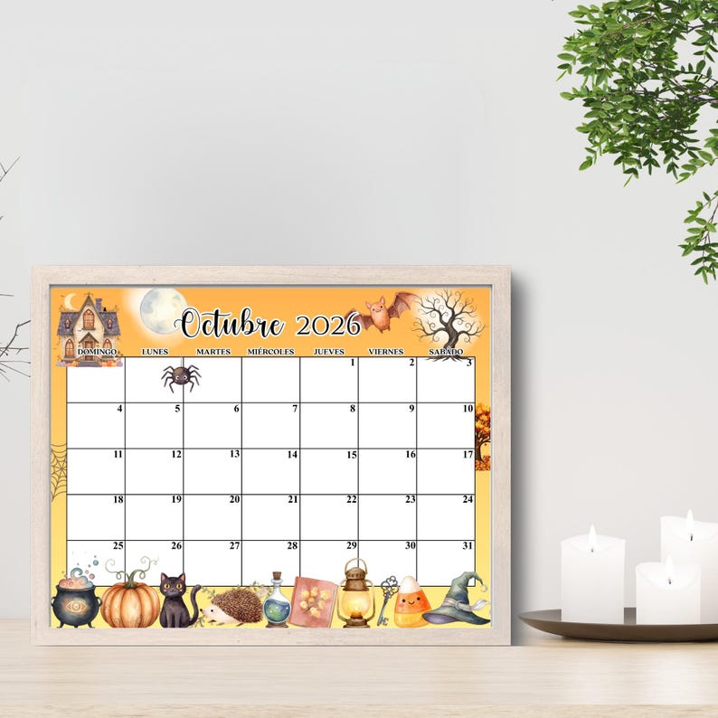 Calendario Español, Octubre 2026, Spanish October Calendar, PDF ...