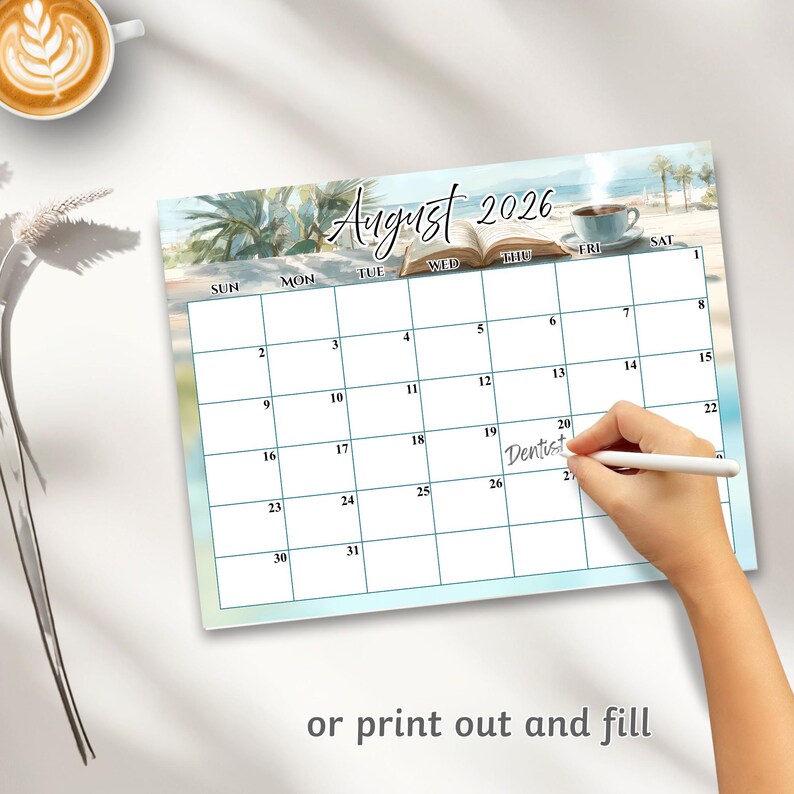 Editable August 2026 Calendar, PDF Editable, Printable Planner ...
