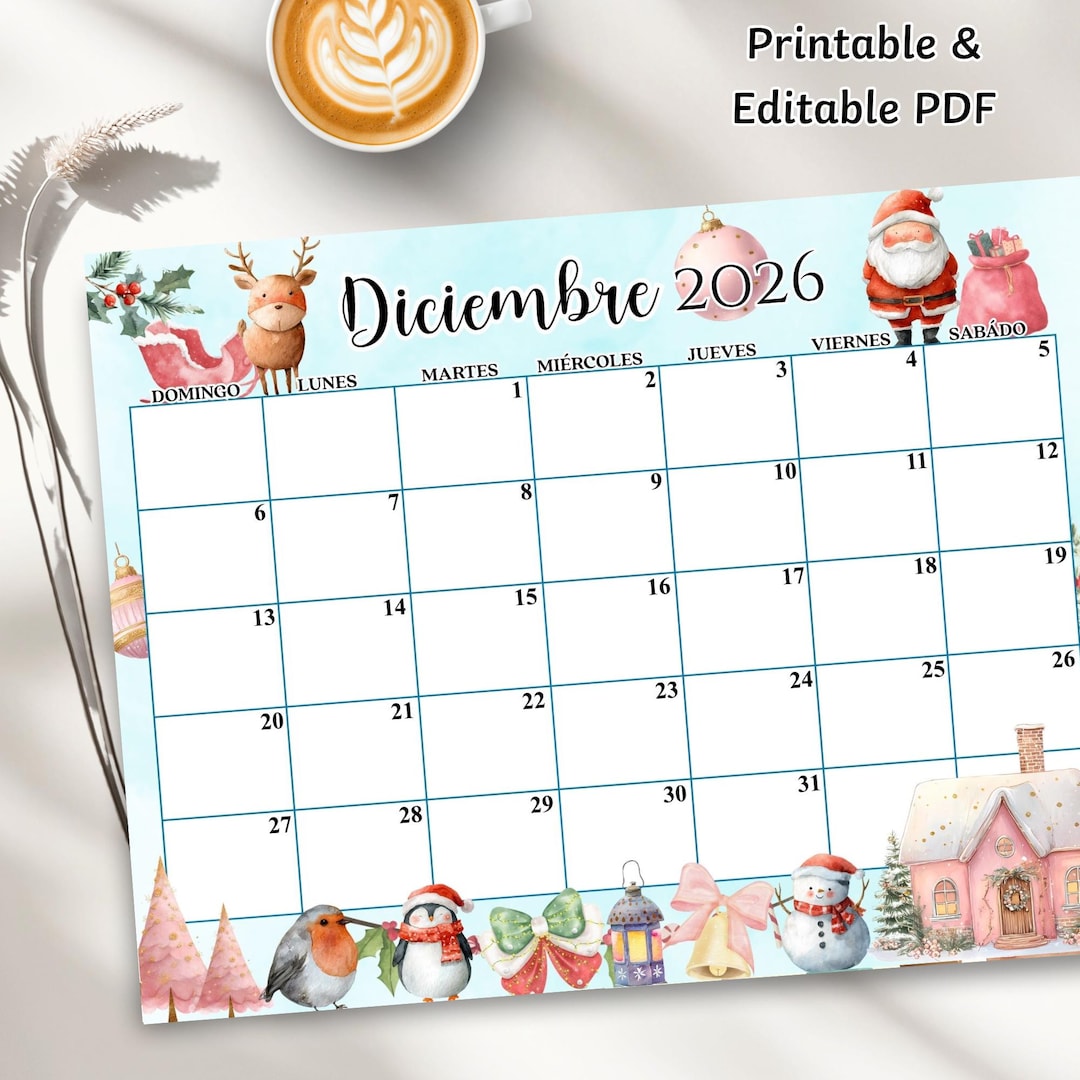 Calendario Español, Diciembre 2026, Spanish December Calendar, PDF ...
