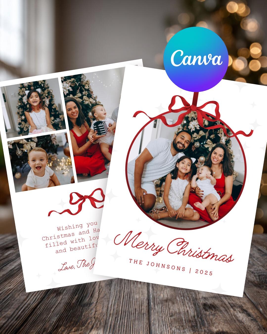 Personalized Family Photo Christmas Card, Family Portrait Holiday Card ...