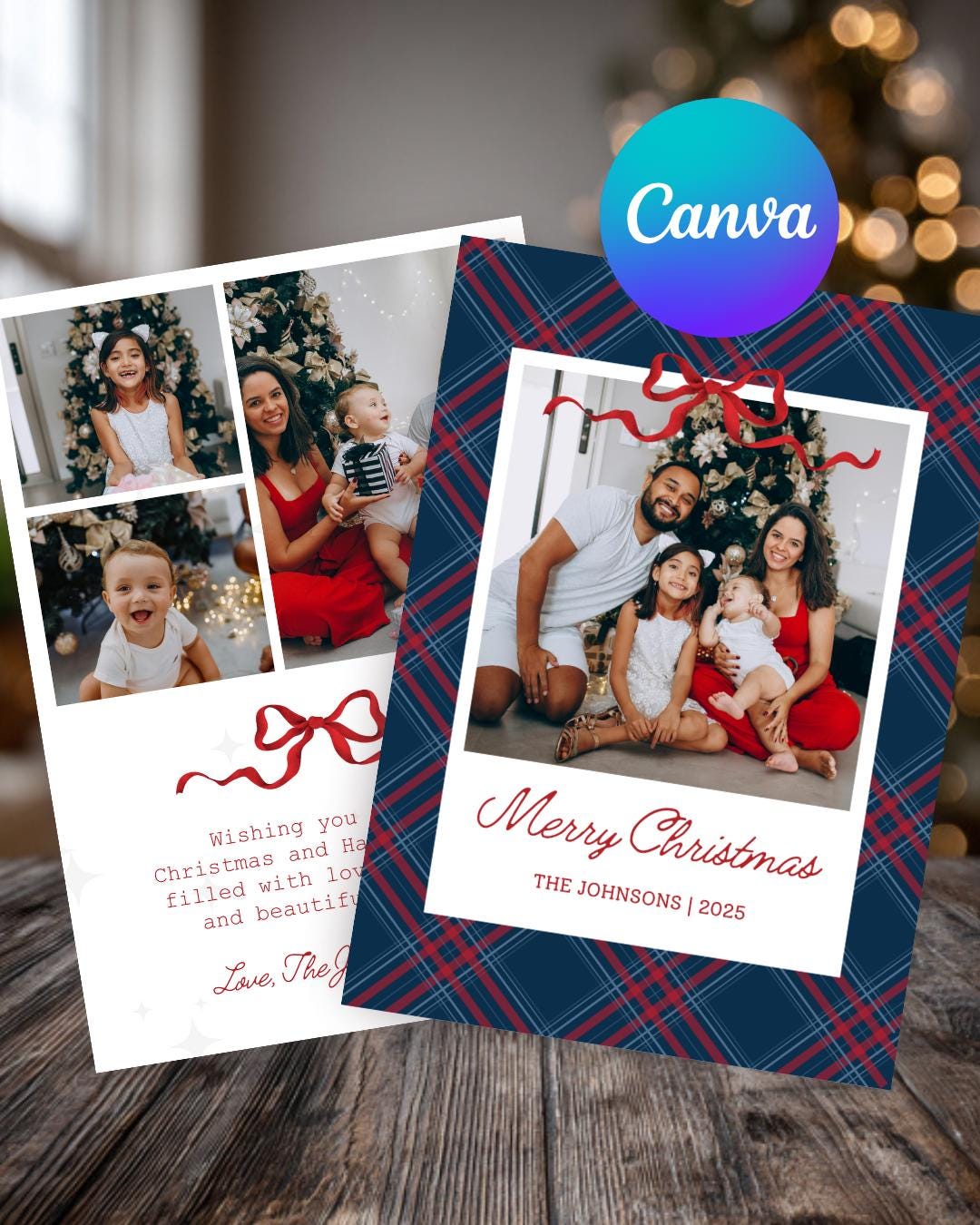 Personalized Family Photo Christmas Card, Family Portrait Holiday Card ...
