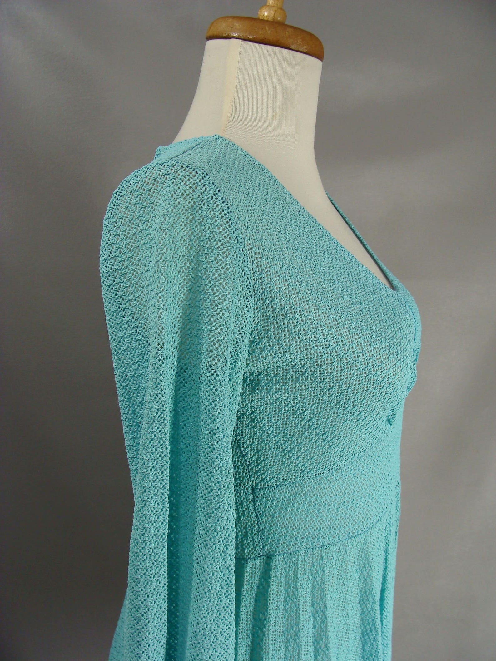 60s Short Blue Mesh Mini Pool Dress Beach Coverup. 70s Sands Hotel ...