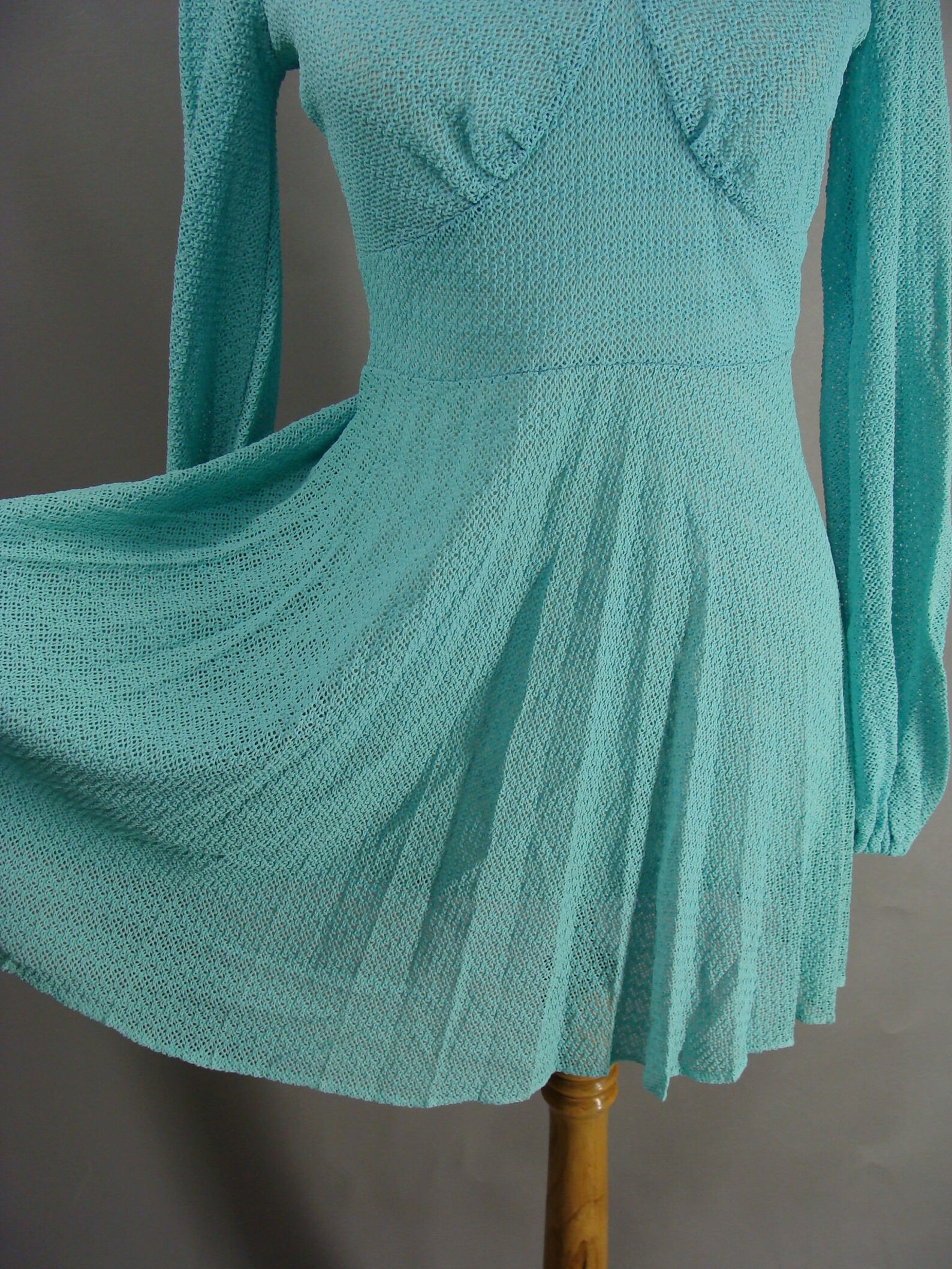60s Short Blue Mesh Mini Pool Dress Beach Coverup. 70s Sands Hotel ...