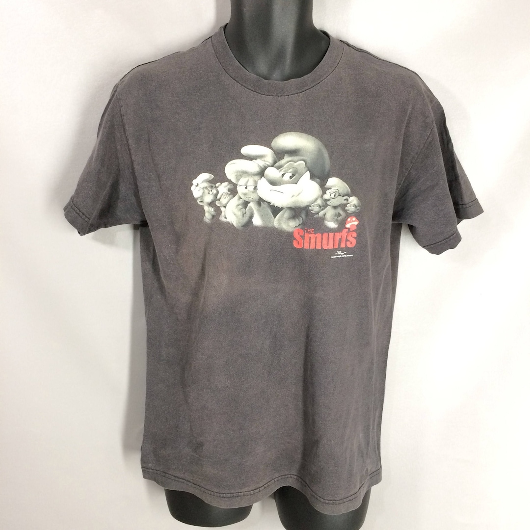 80s THE SMURFS T-shirt Papa Smurf Brainy Vanity Jokey & MAD Smurfette ...