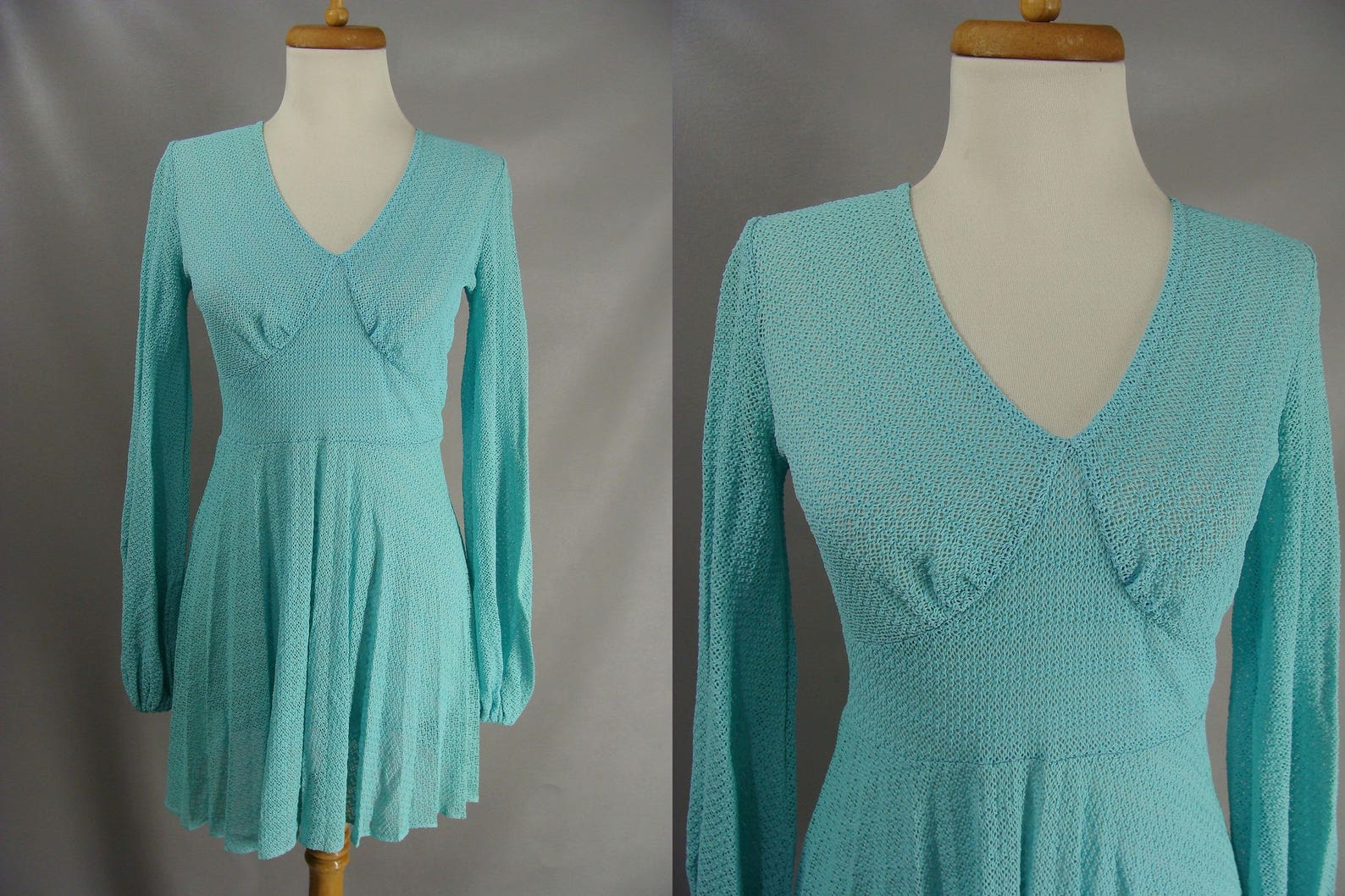 60s Short Blue Mesh Mini Pool Dress Beach Coverup. 70s Sands Hotel ...