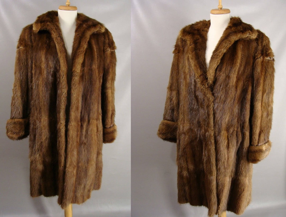 40s Brown Russian Sable Mink Fur Coat Real Vintage Winter Coat Luxury ...