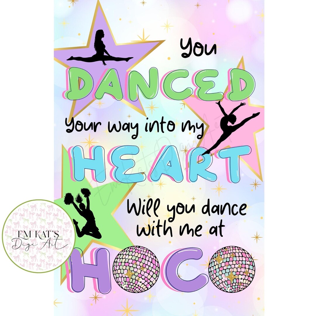 Printable HOCO Proposal Poster: "dance" Homecoming Sign (digital ...