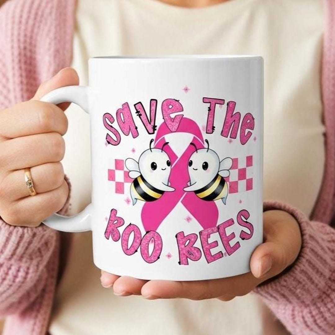 Save the Boo Bees Mug, Breast Cancer Awareness Coffee Cup, Ghost Bees ...