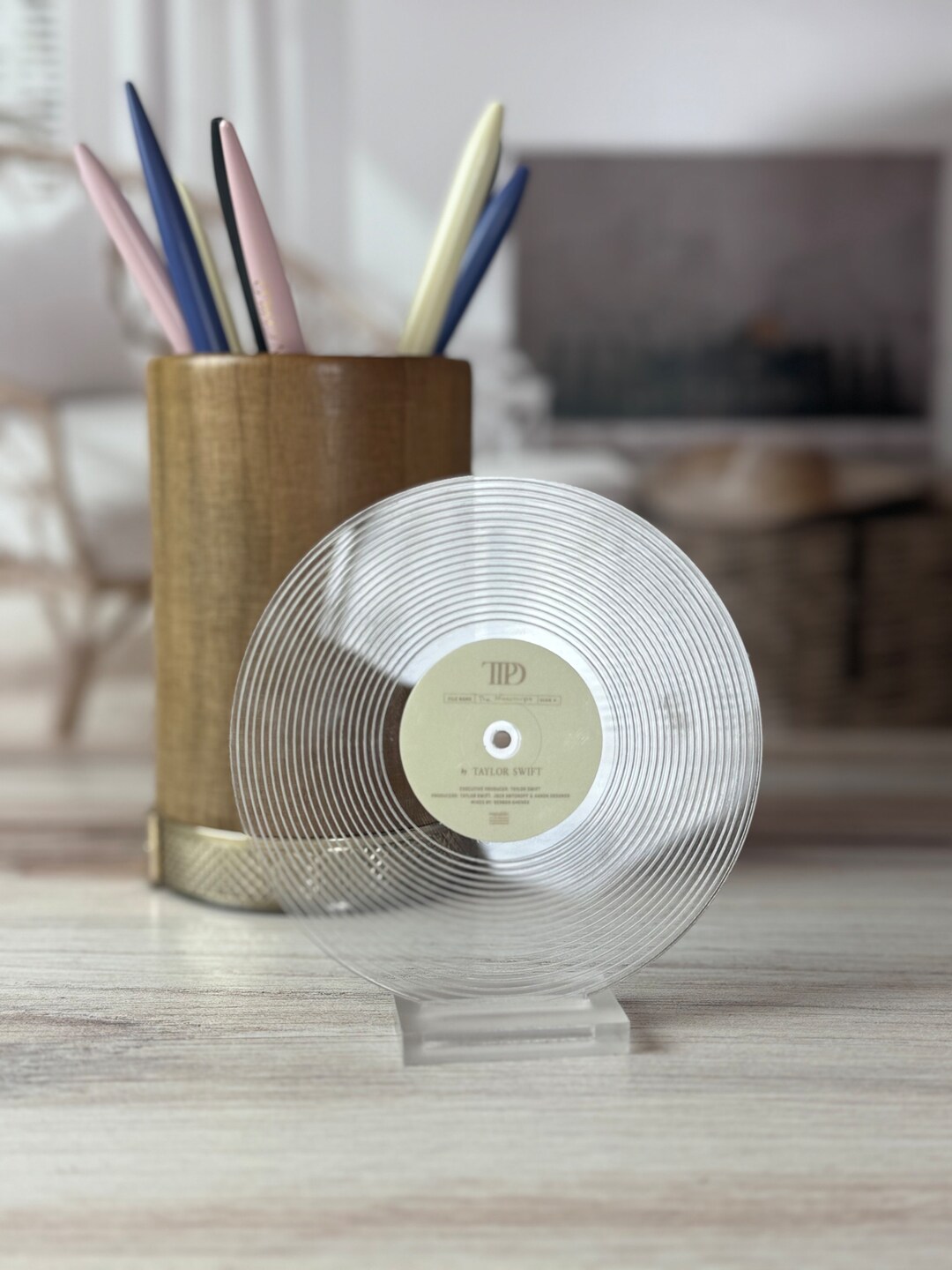 TTPD Manuscript Clear Mini Vinyl Desk Nightstand Table Room Decor ...