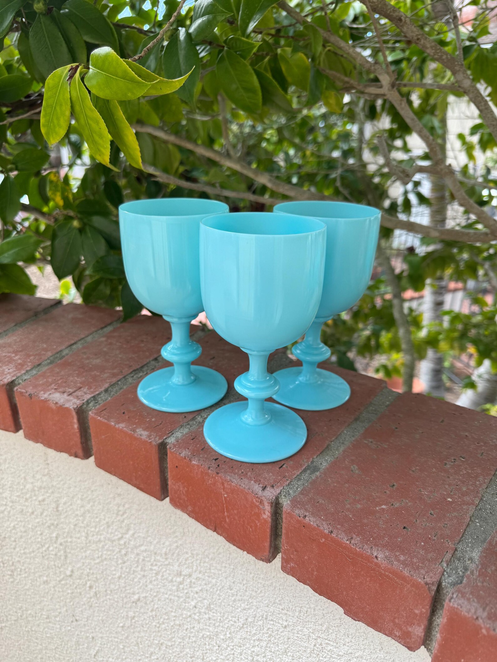 Vintage French Opaline Water or Wine Goblet: Portieux Vallerysthal Blue ...