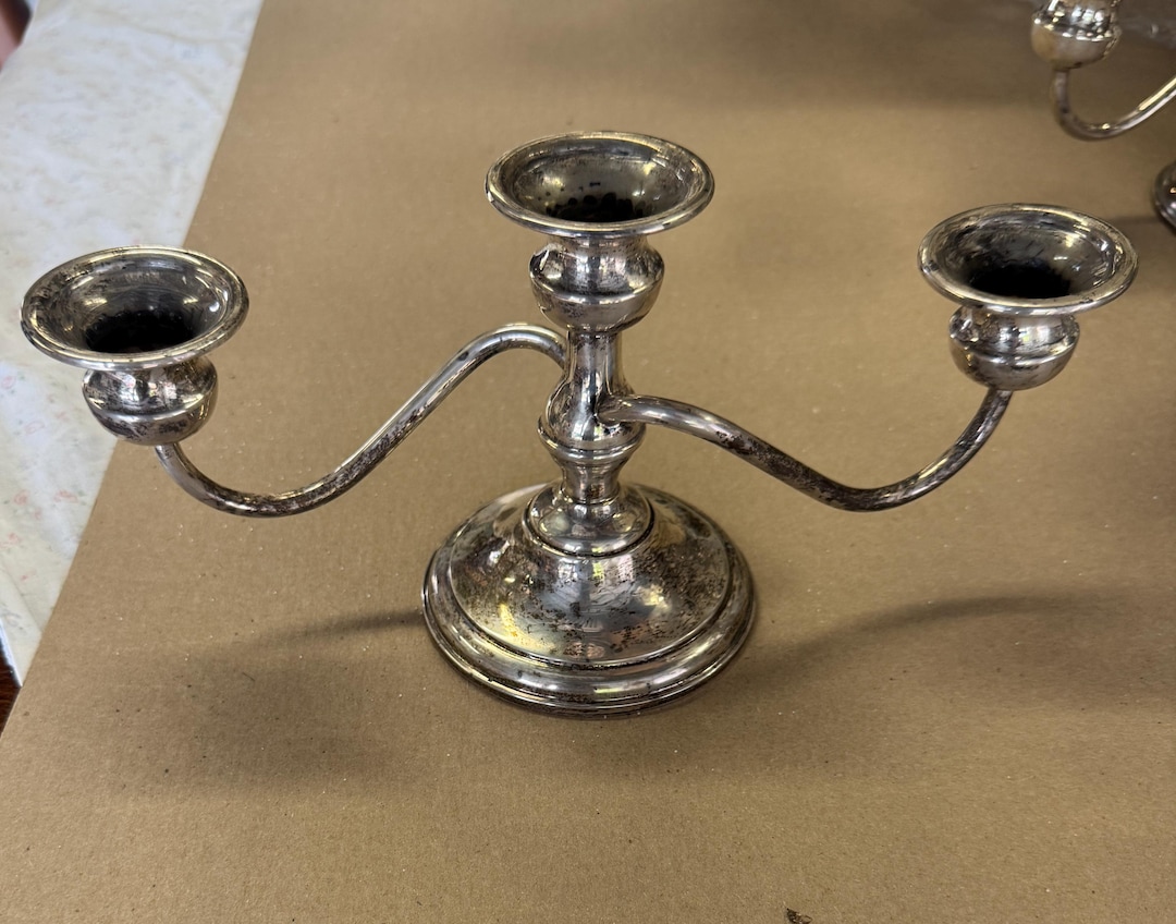 Vintage Sterling Candelabra / Preisner Sterling Silver Three-headed ...