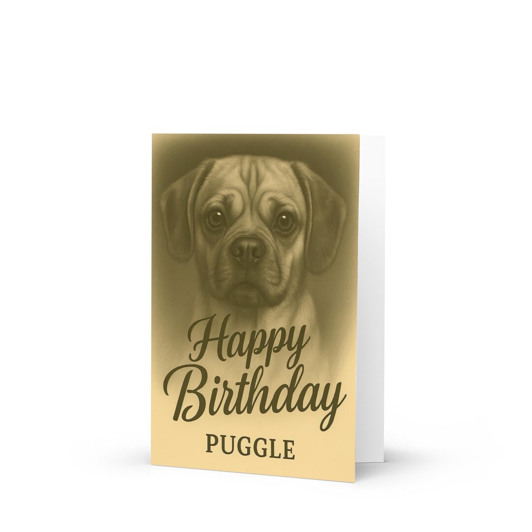 Happy Birthday Card – Puggle Greeting Card – Dog Lover Birthday Card ...