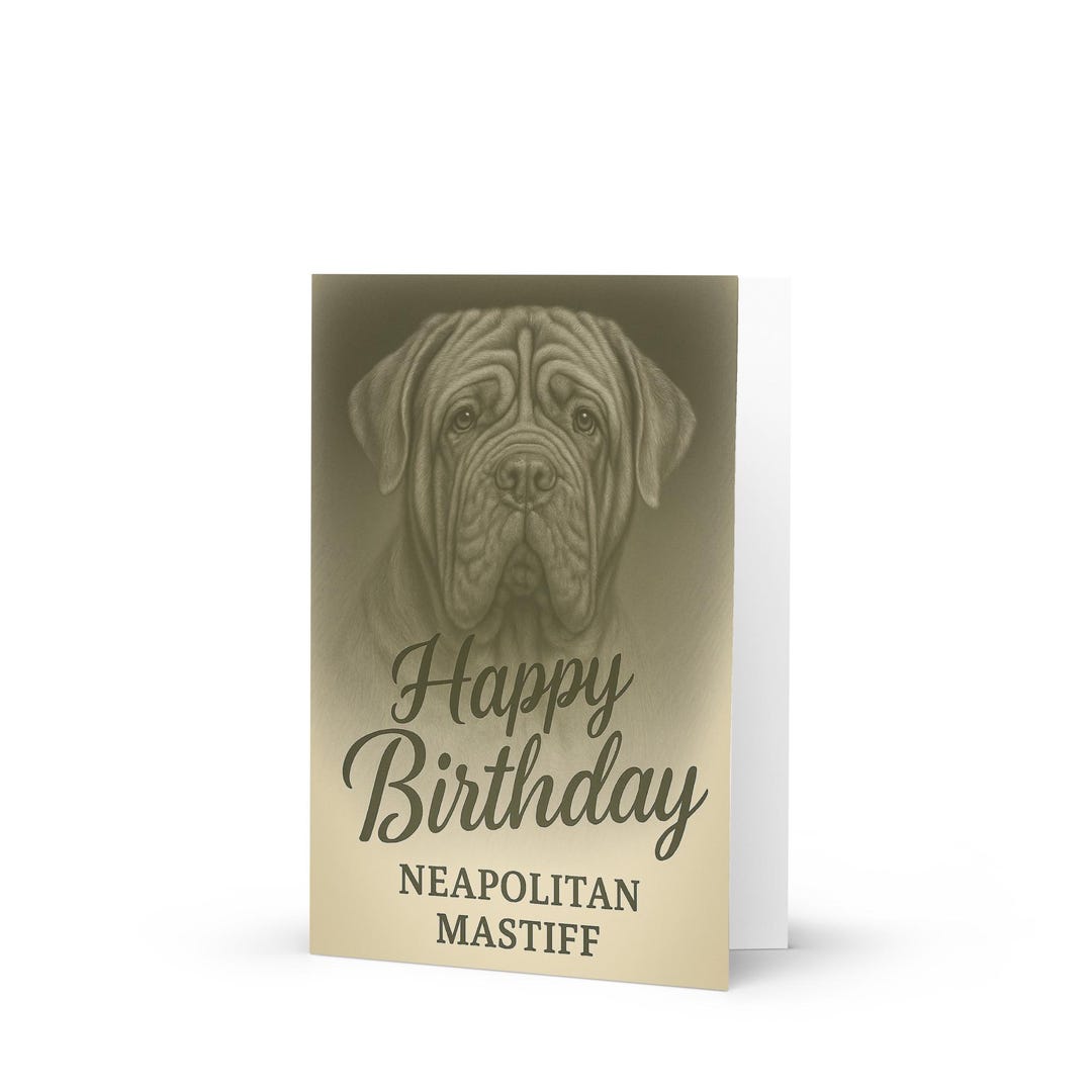 Happy Birthday Card – Neapolitan Mastiff Greeting Card – Dog Lover ...