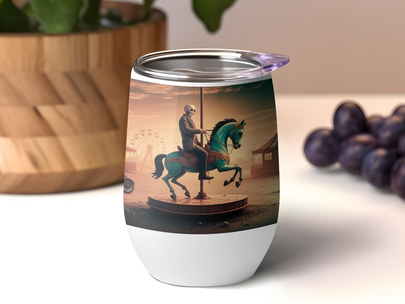 Skull Rider Tumblers, Carousel Horse, Dark Fairground, 'ridd or Diee ...