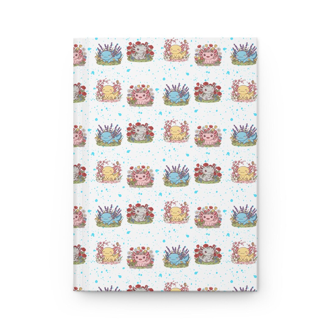 Cute Axolotl Lined Journal Hardcover Matte - Etsy